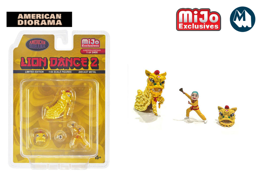 1:64 American Diorama Lion Dance 2 (Yellow) (AD-2404) – Modelmatic